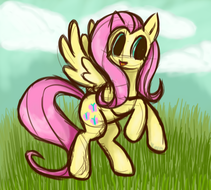 Fluttershy sketch by InkTehKitty on DeviantArt