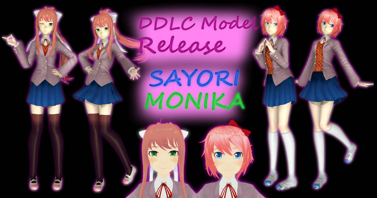 DDLC Model Release - Monika and Sayori by SeriousNorbo on DeviantArt