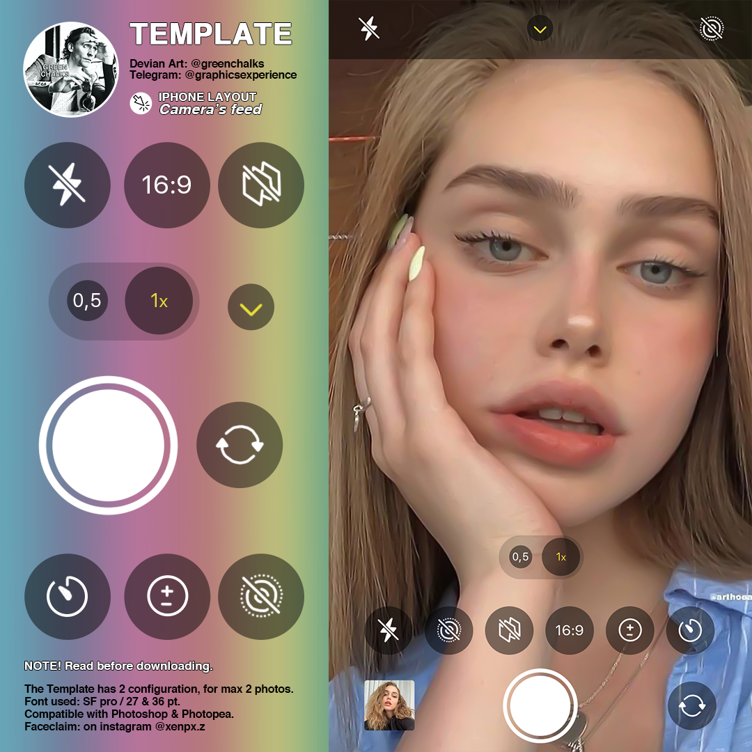Template / #Iphone Camera / @greenchalks by greenchalks on DeviantArt