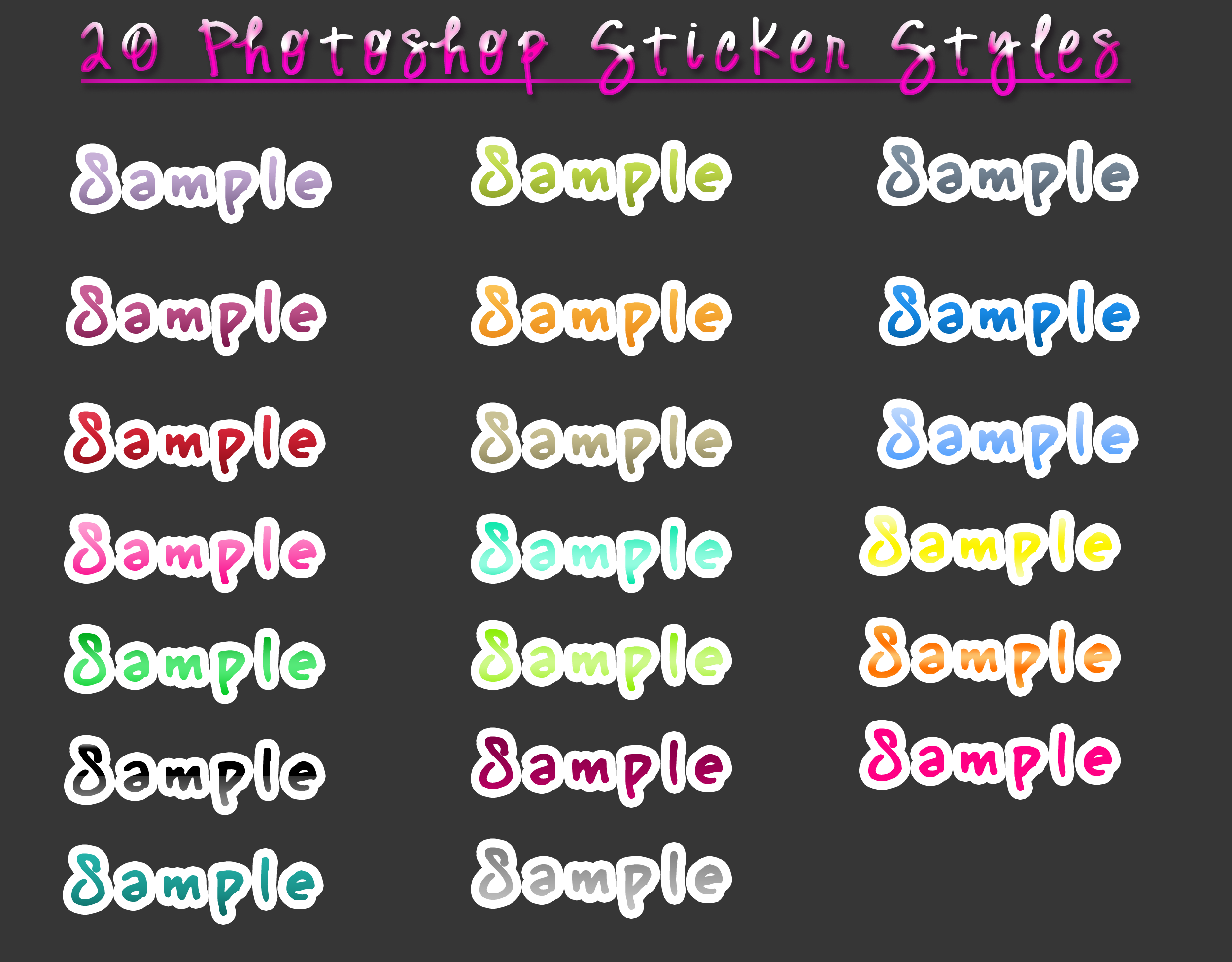 20 Photoshop Sticker Styles by StacyO on DeviantArt