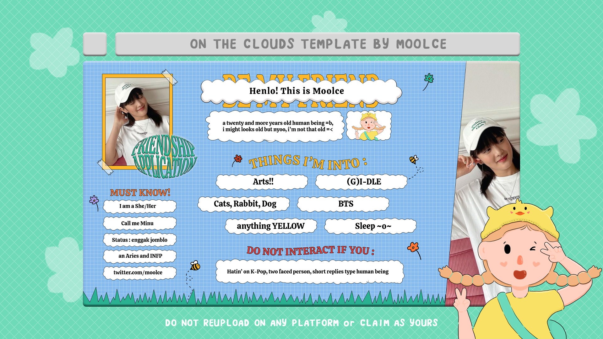 ON THE CLOUDS - FRIENDSHIP CV TEMPLATE by moolce on DeviantArt