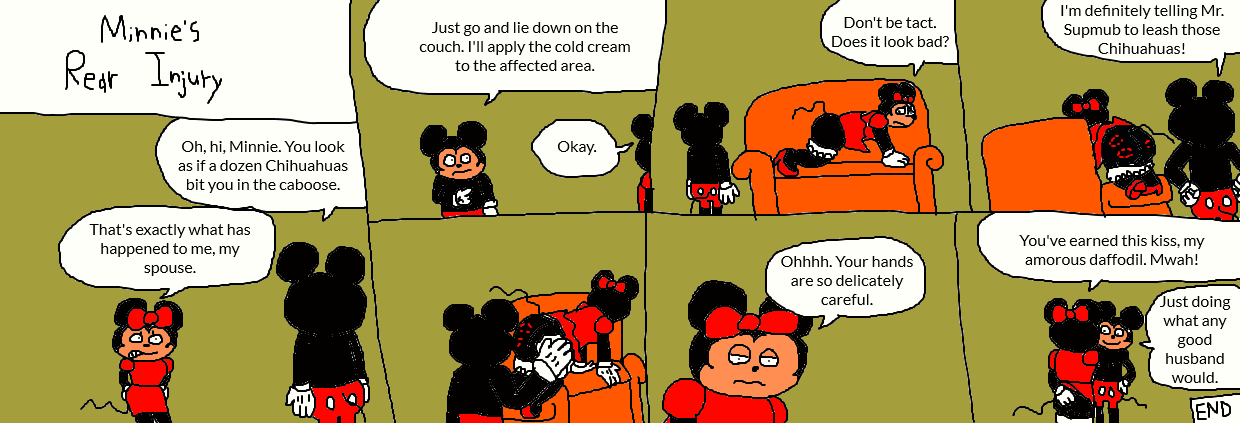 Minnie's Rear Injury by LuciferTheShort on DeviantArt