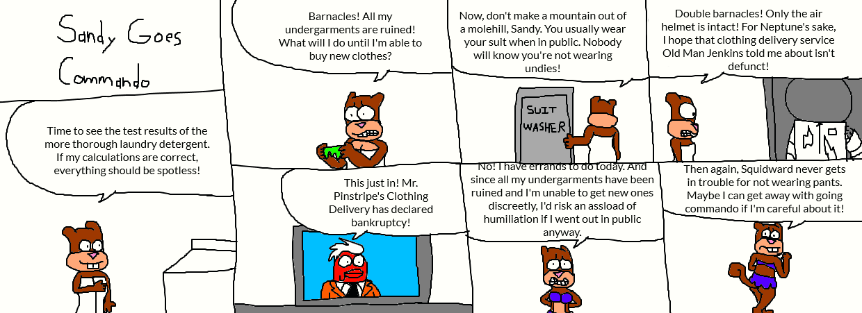 Sandy Goes Commando Page 1 by LuciferTheShort on DeviantArt