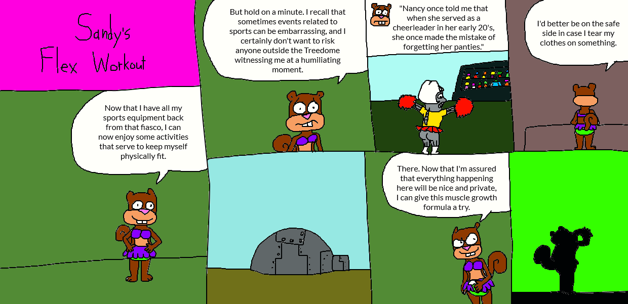 Sandy's Flex Workout Page 1 by LuciferTheShort on DeviantArt