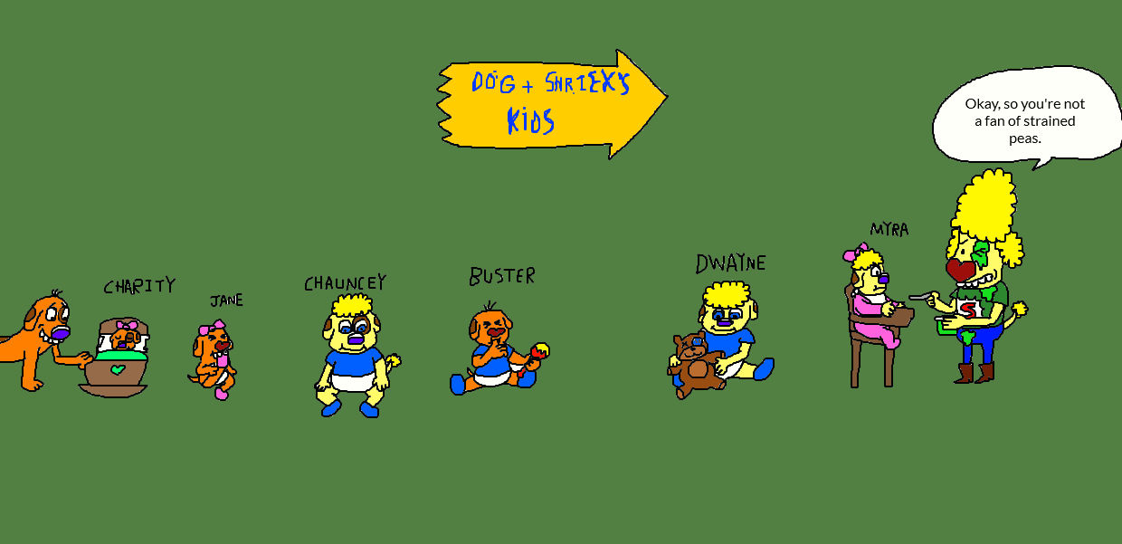 Dog and Shriek's Kids by LuciferTheShort on DeviantArt