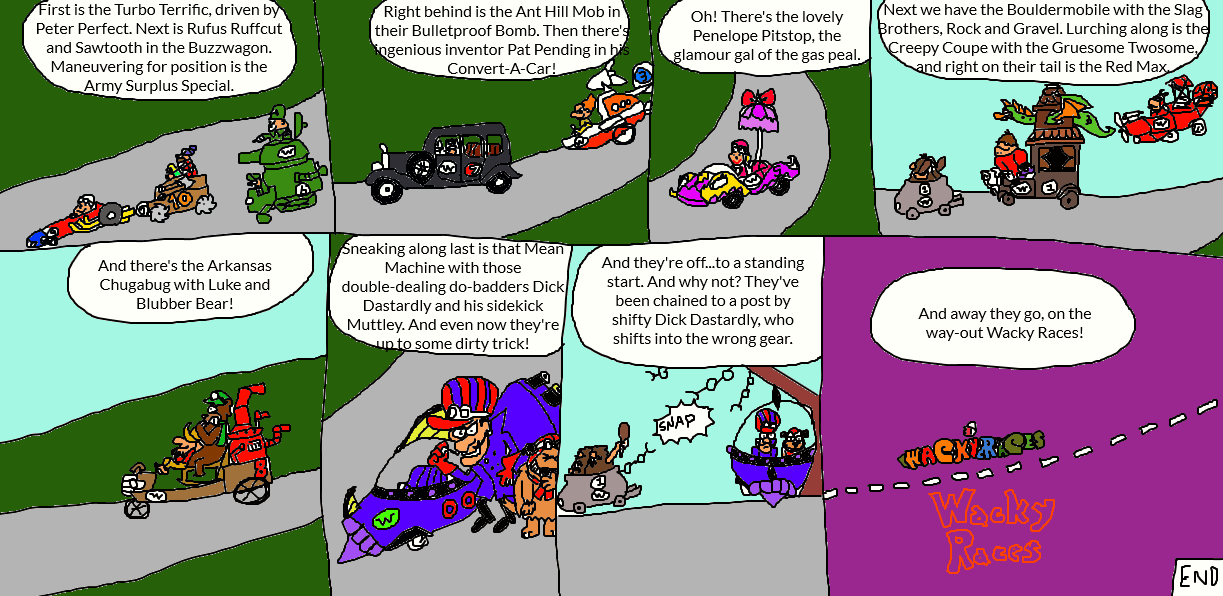 Wacky Races Origins Page 6 (Finale) by LuciferTheShort on DeviantArt