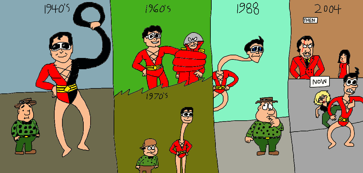 Plastic Man Through the Ages by LuciferTheShort on DeviantArt