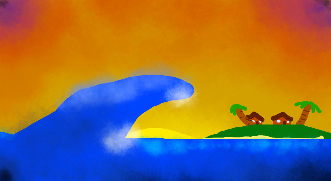 sunset island wave by DessertCake on DeviantArt