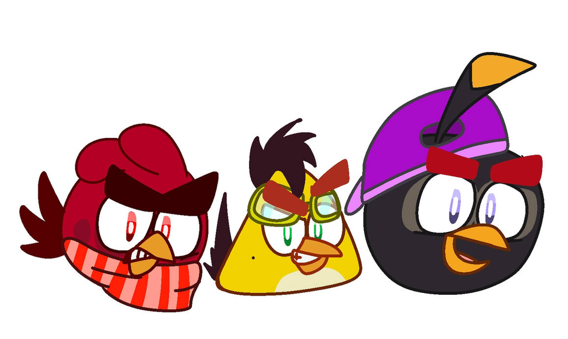 Red, Chuck and Bomb (My AU Redesign) by neothebluechill on DeviantArt