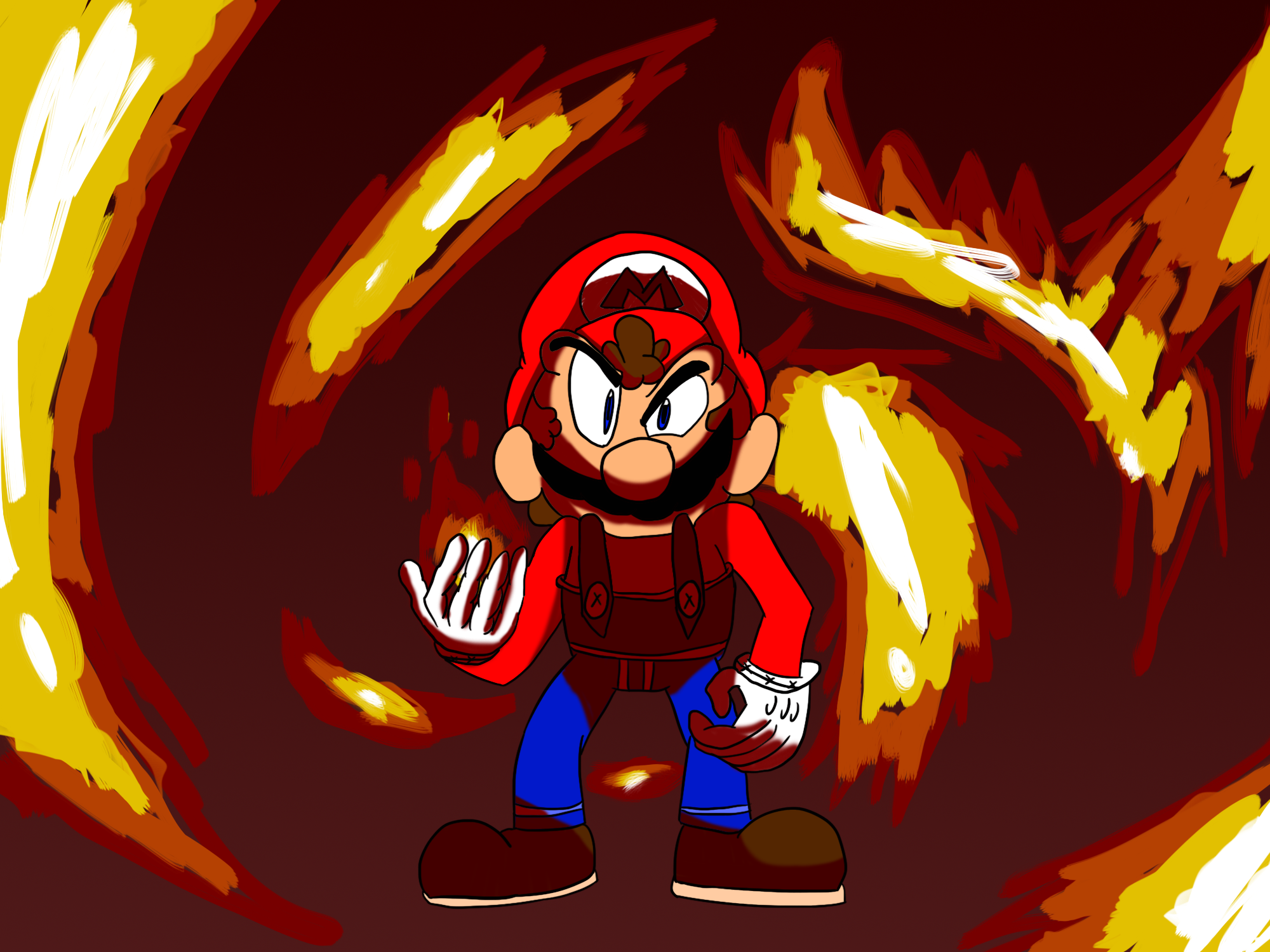 Mario Fire Drawing by Kraikein on DeviantArt