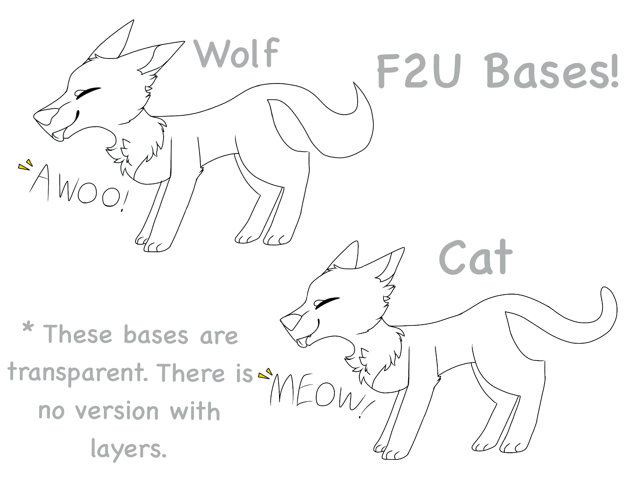 Cat and Wolf bases! [F2U] by rabidsh4me on DeviantArt