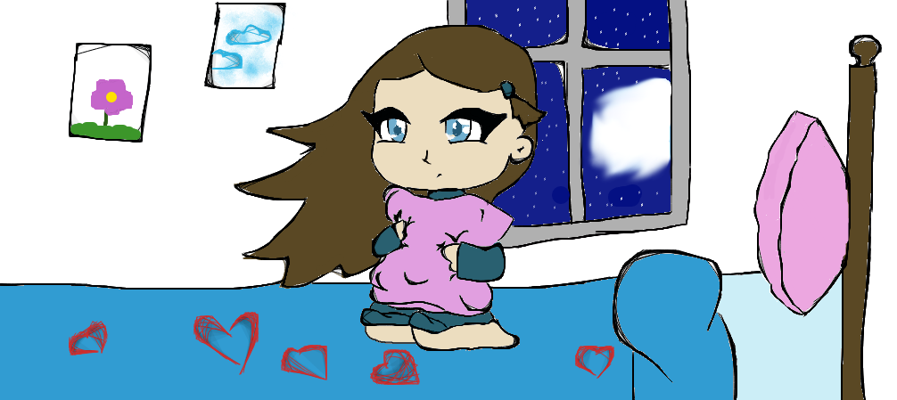 Girl Sitting On Her Bed by SomeRandomLOTRfan on DeviantArt