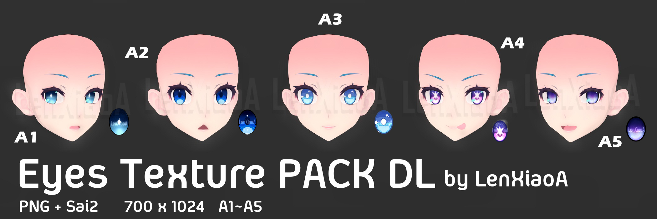 +DL Eye Texture A1~A5 PACK [thx for 60 watchers] by LenXiaoA on DeviantArt