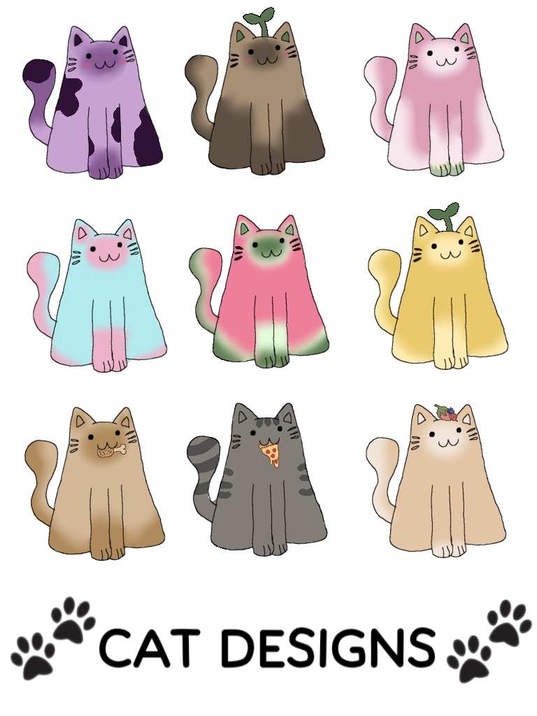 The making of the cute cat designs by WOXALOFFILL on DeviantArt