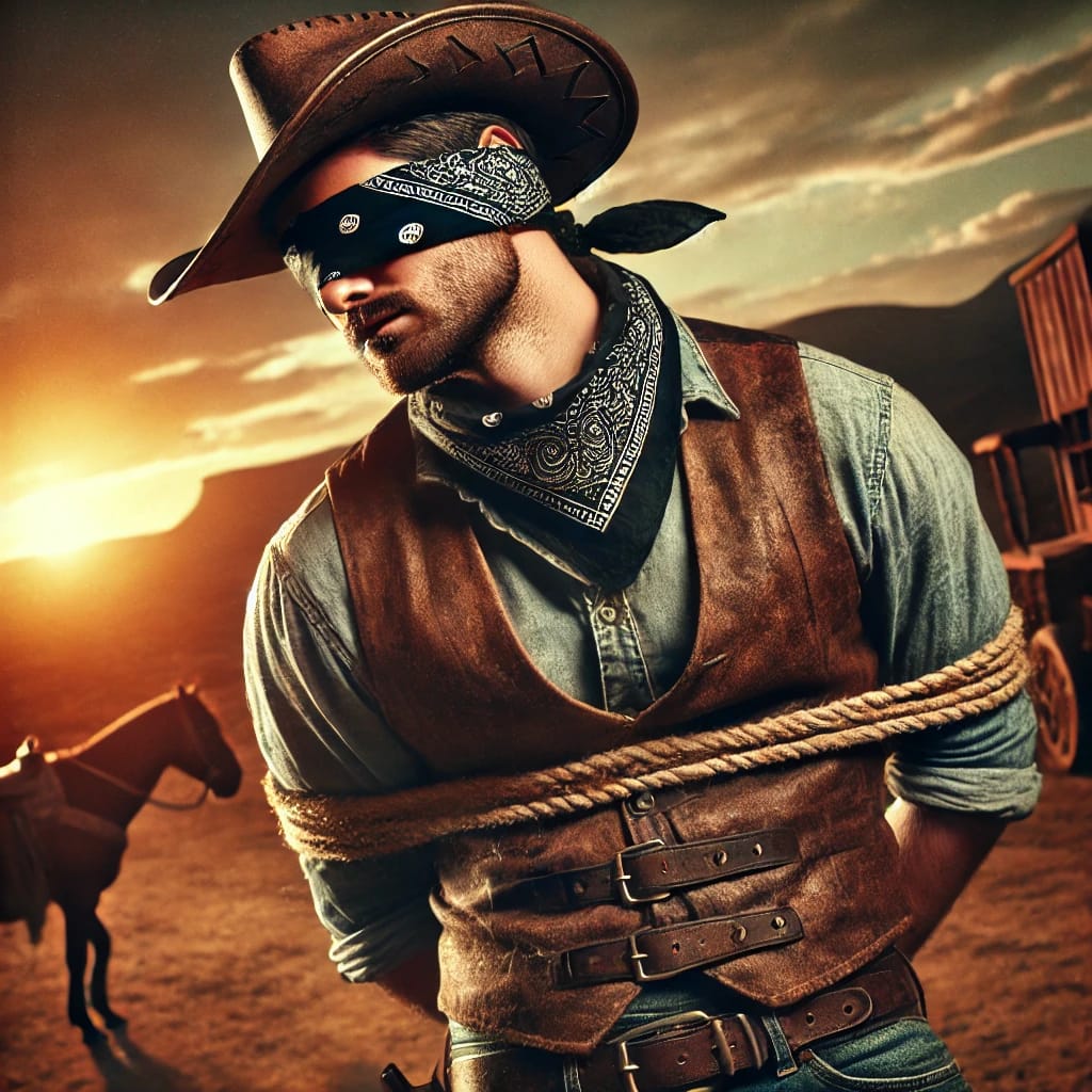 Blindfolded tied up cowboy by hogtiedcowboywithgag on DeviantArt