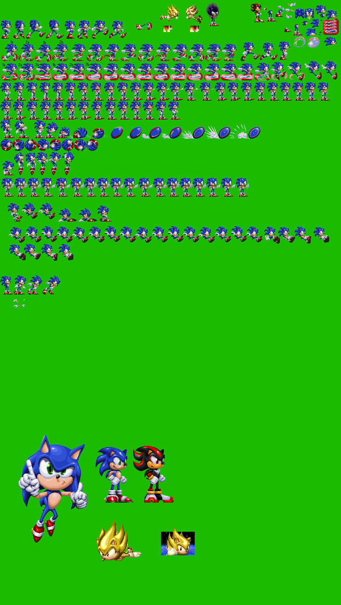 Sonic Sprite Sheet by ClutchIsHappyPlz on DeviantArt