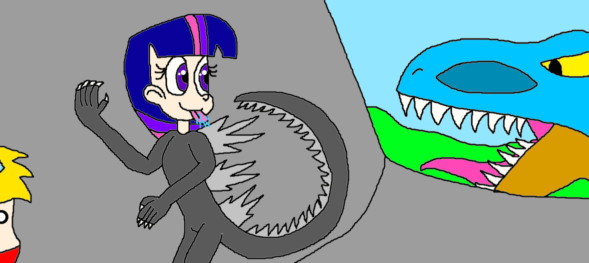 Twizilla tail taunts the V-Rex by Devon13168 on DeviantArt