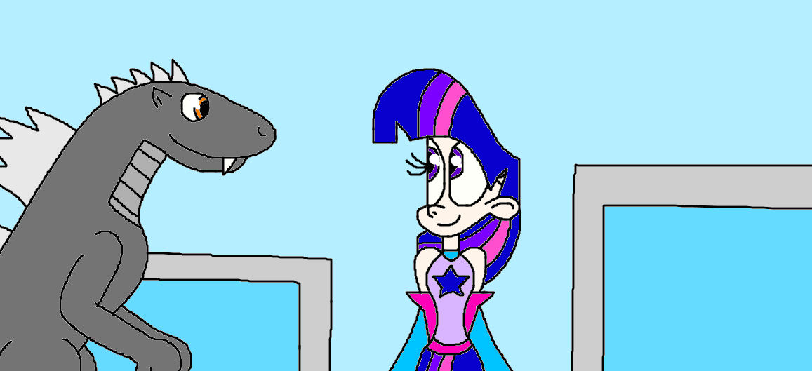 Spark Girl meets Godzilla by Devon13168 on DeviantArt