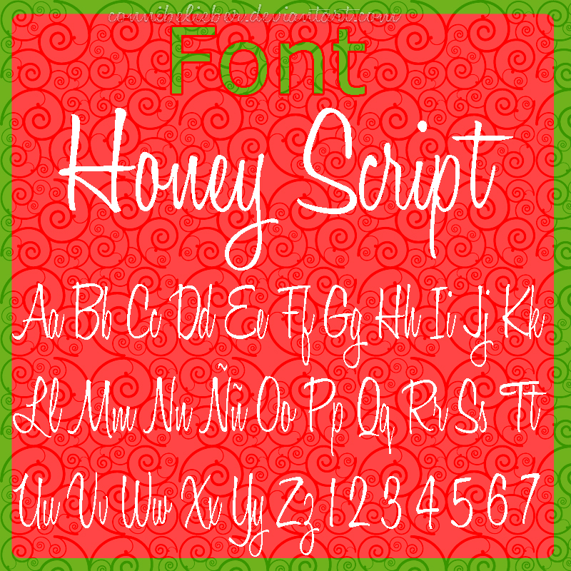 Font Honey Script By ConniBelieber by ConniBelieber on DeviantArt