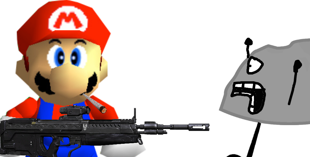Mario being an MLG Gangster scares Rock by AzUrArInG on DeviantArt