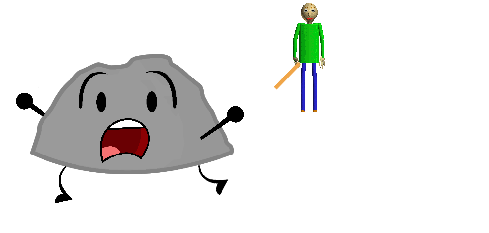 Rock being chased by Baldi by AzUrArInG on DeviantArt