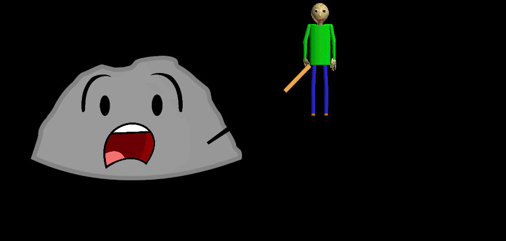 Rock being chased by Baldi by AzUrArInG on DeviantArt