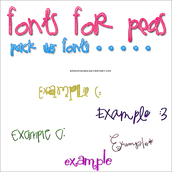 Fonts for Peas - PACK* by EmmKathleen on DeviantArt