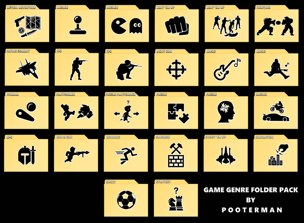 Game Genre Folders by POOTERMAN on DeviantArt
