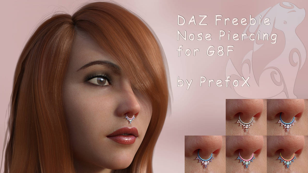 DAZ3D Freebie Nose Piercing for G8F by PrefoX on DeviantArt