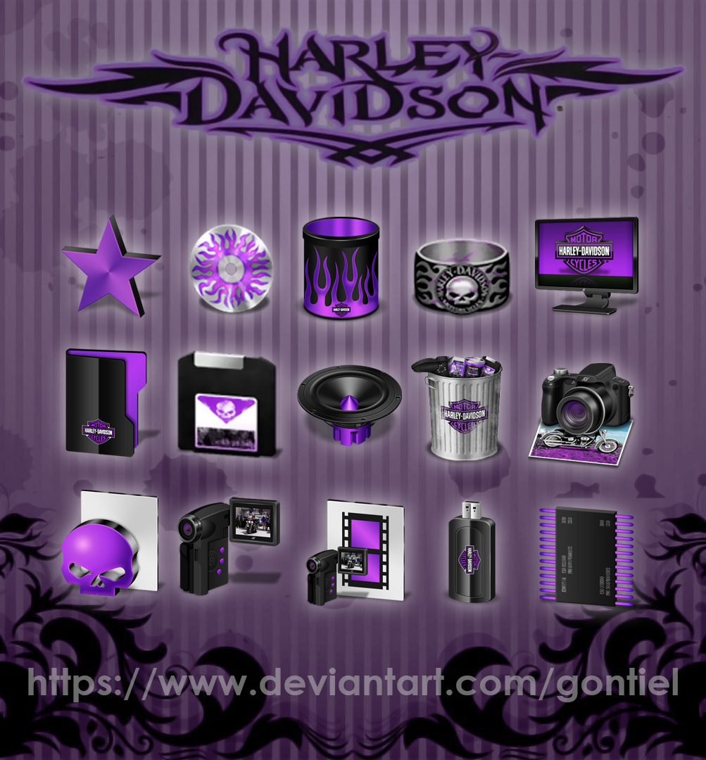 Harley Davidson Purple Icons by Gontiel on DeviantArt