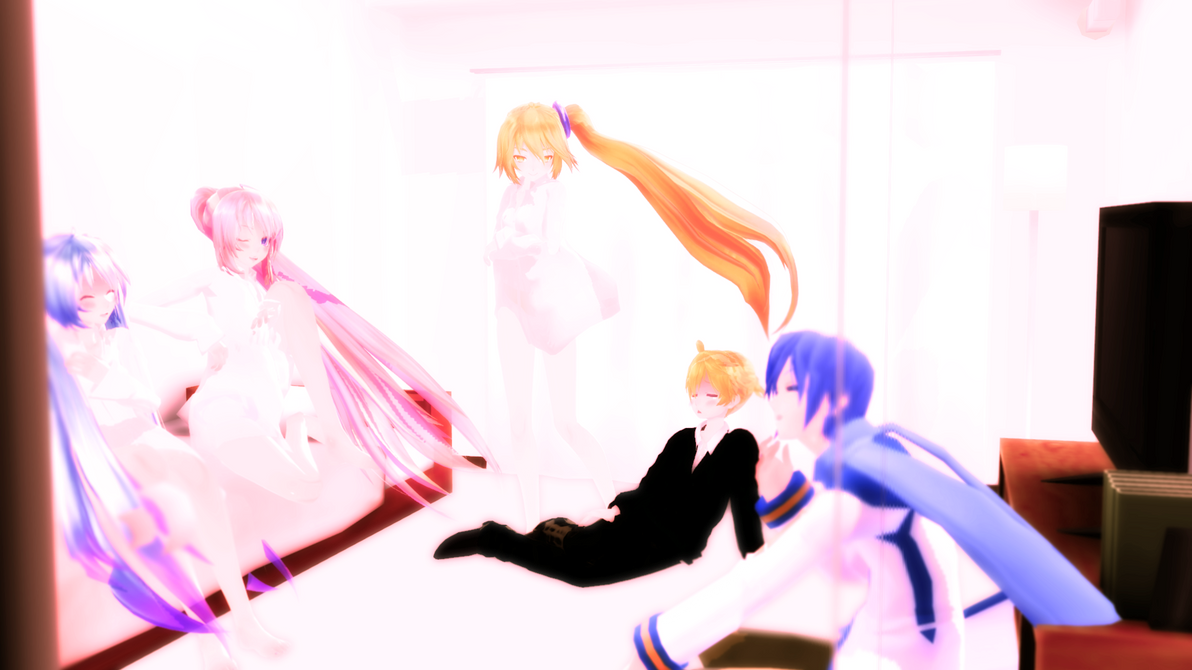 [MMD] Sleepover~! by meeil on DeviantArt