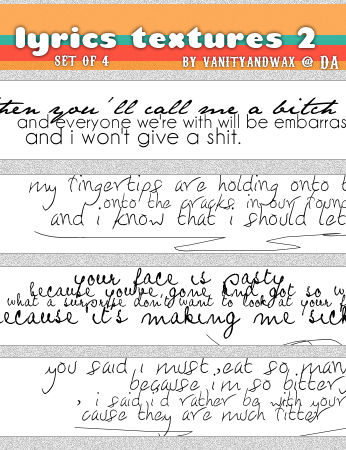 Lyrics Texture Set 2 by vanityandwax on DeviantArt