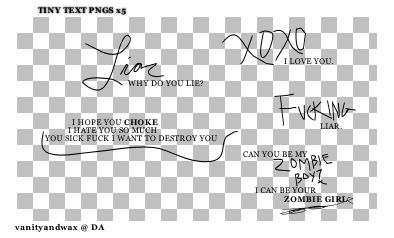 Tiny Text PNGS x5 by vanityandwax on DeviantArt
