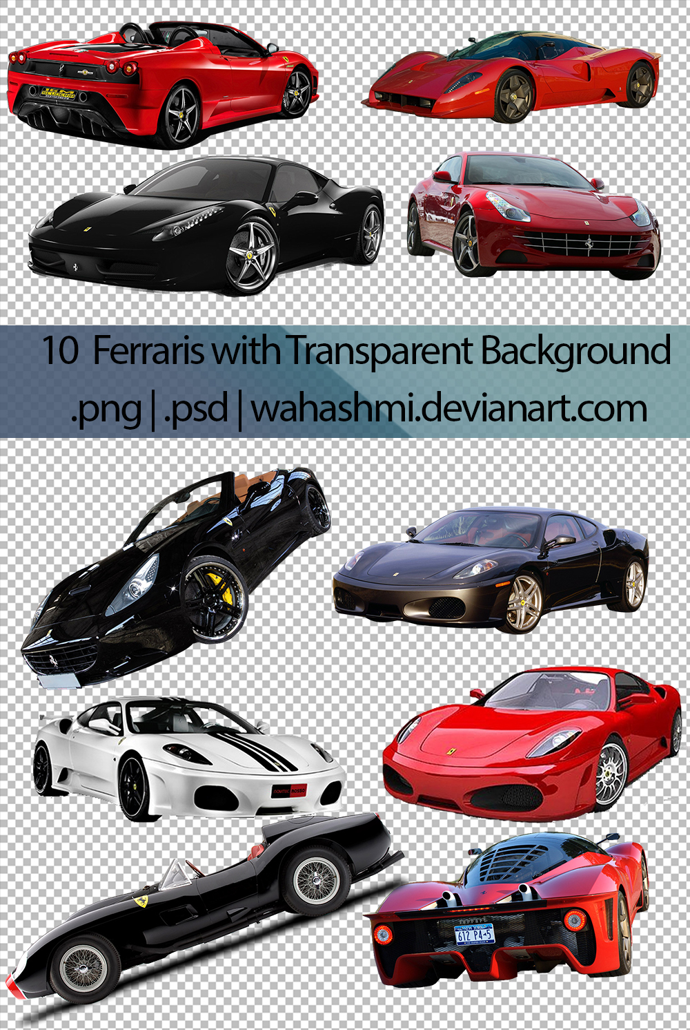 10 Ferraris with transparent background |PSD |PNG by wahashmi on DeviantArt