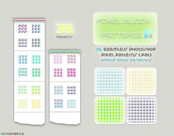 Pixel Block Patterns by kittenbella on DeviantArt