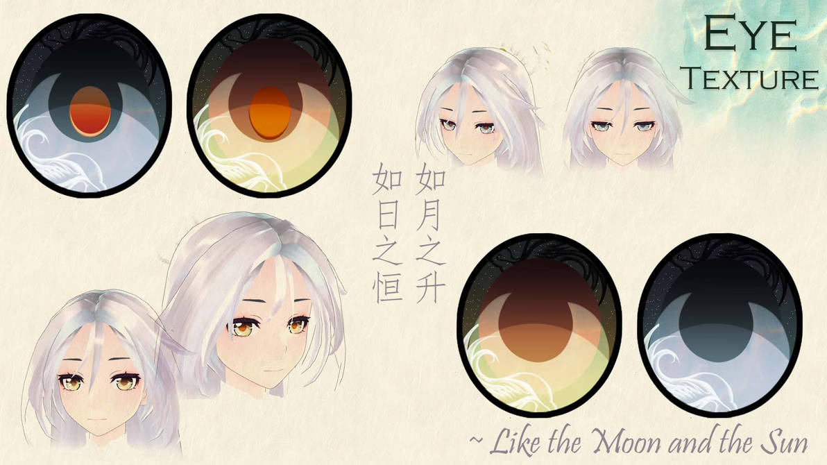 MMD Eye Texture | Like the moon and the Sun by Orientea on DeviantArt