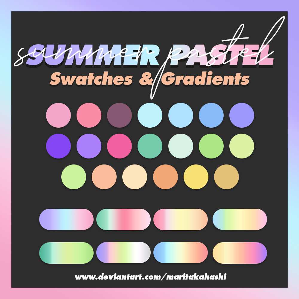 #03 Swatches and Gradients SUMMER PASTEL by MariTakahashi on DeviantArt