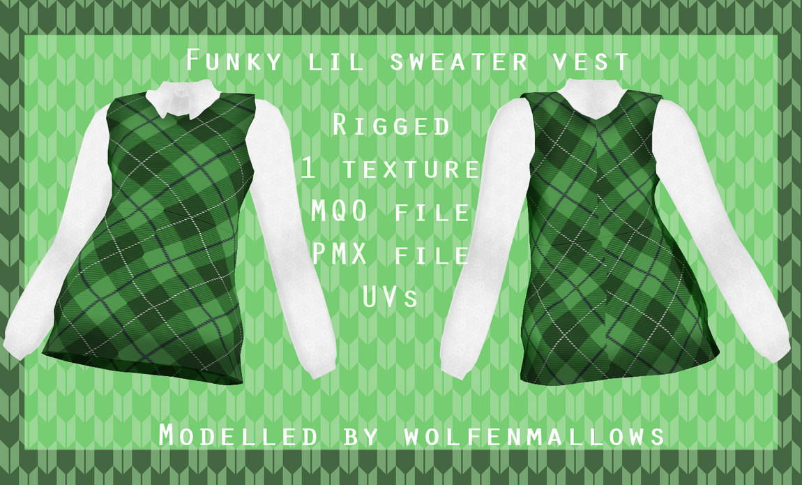 MMD|DOWNLOAD| Funky lil sweater vest shirt combo by WolfenMallows on ...