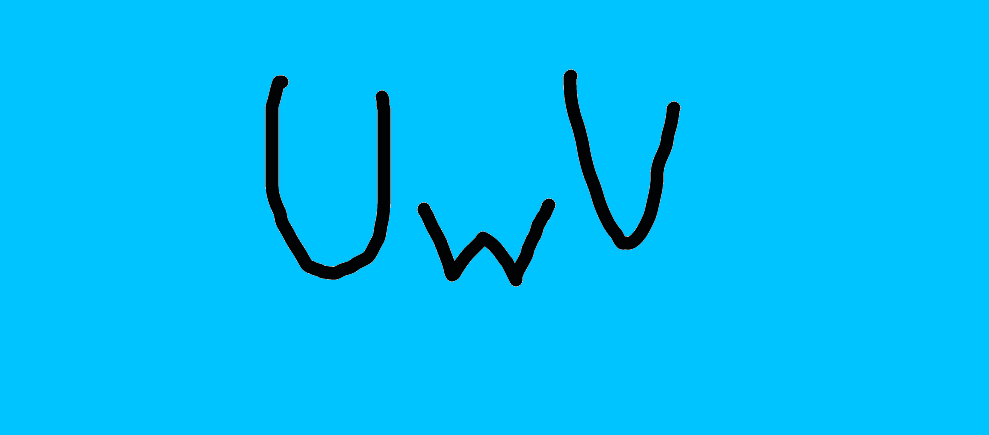 UwU face on a blue background by FatVaporeon10 on DeviantArt