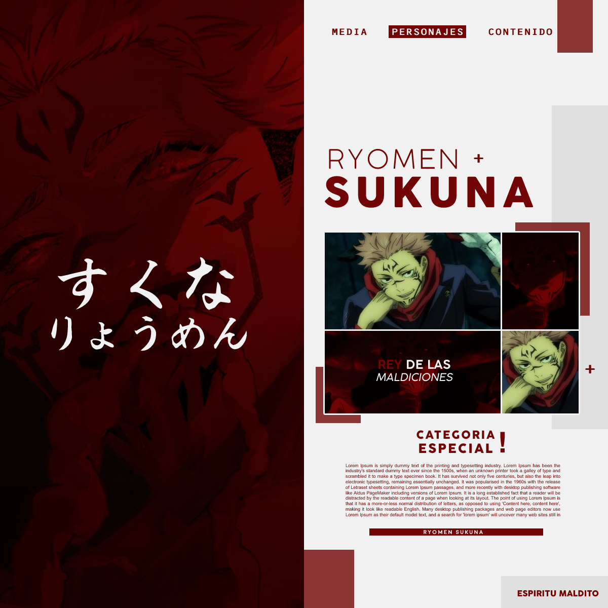 Ryomen Sukuna, Jujutsu Kaisen | Template #016 by Iunmin on DeviantArt