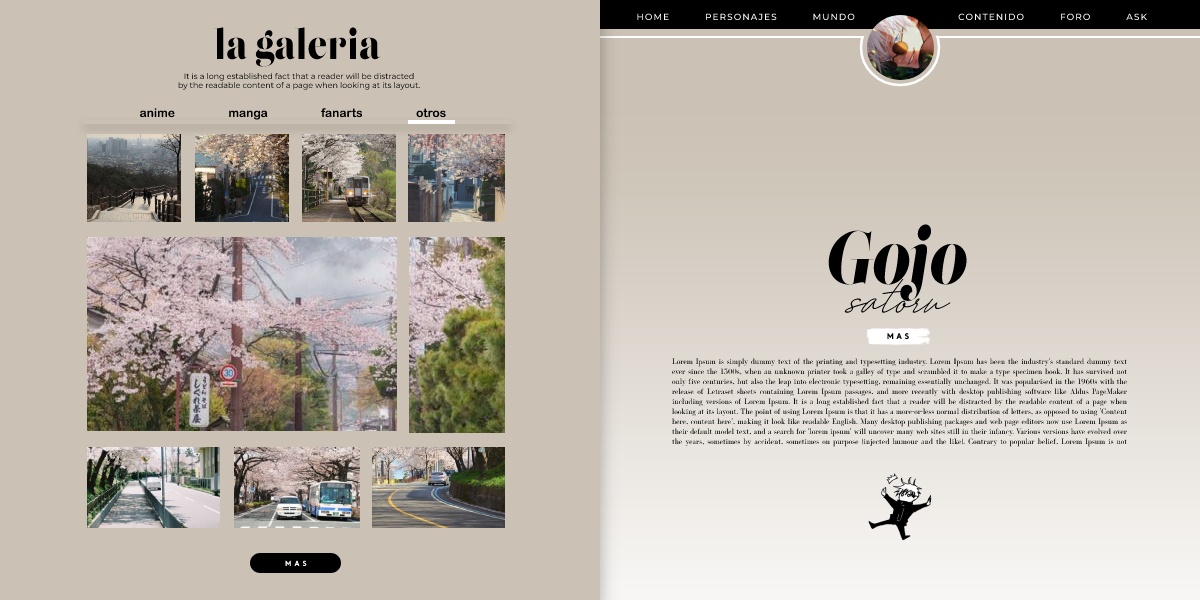 WEBSIDE: Gallery, Gojo Satoru| Template #018 by Iunmin on DeviantArt
