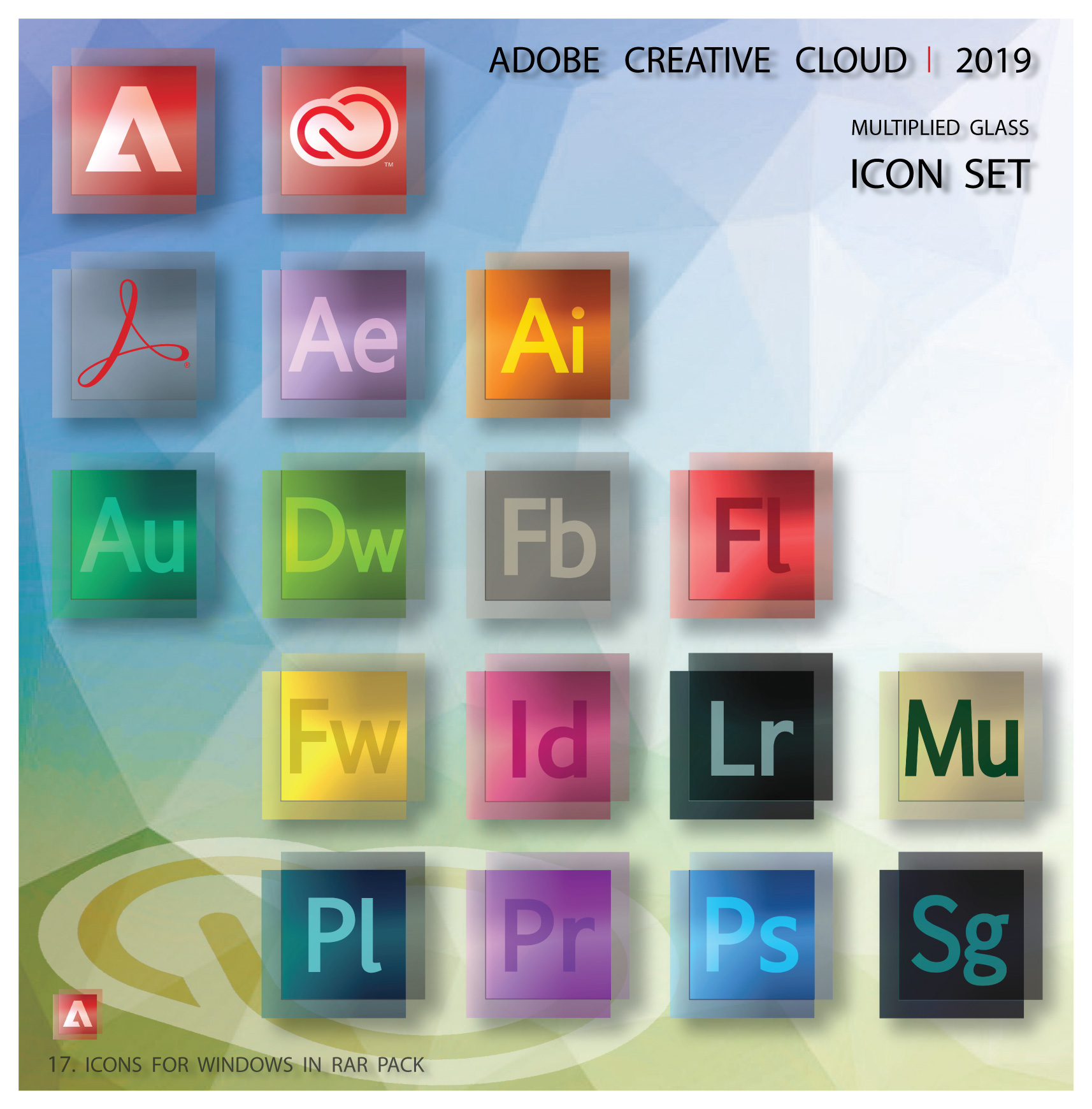 Adobe CC 2019 multiplyed glass icons by Leikoo on DeviantArt