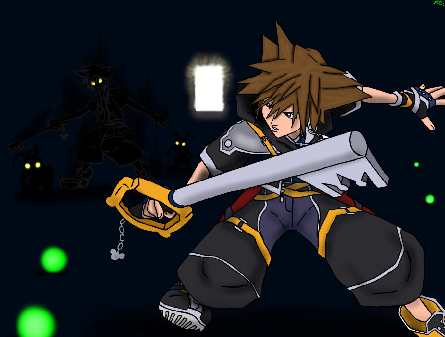 Sora fighting shadows and heartless sora. by OkamIAmaterasu01 on DeviantArt