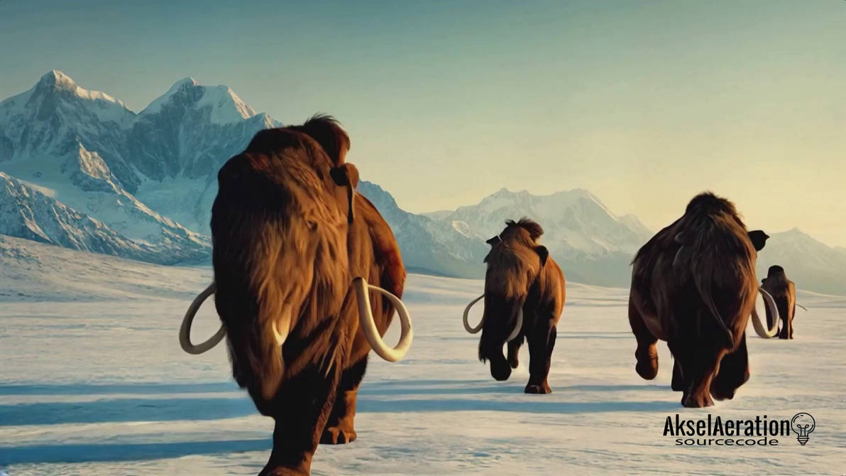 Epic Mammoth Stampede in the Snow by AkselAeration on DeviantArt