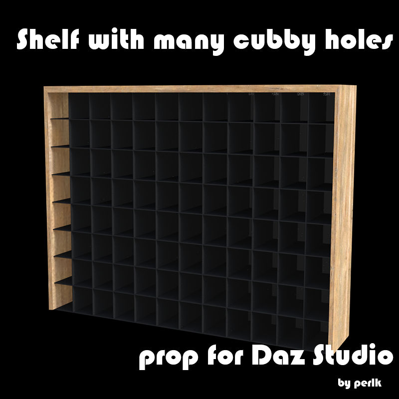 Free prop: Shelf with many cubby holes by perlk on DeviantArt
