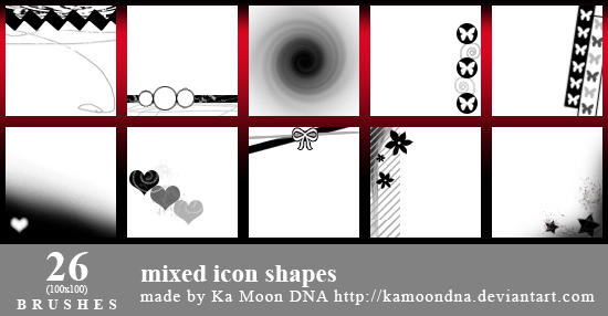 26 mixed shapes icon brushes by KaMoonDNA on DeviantArt