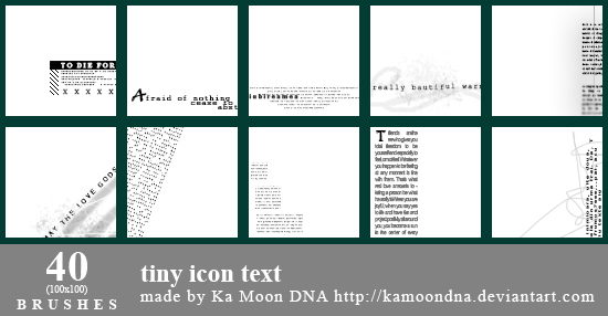 40 tiny icon text brushes by KaMoonDNA on DeviantArt