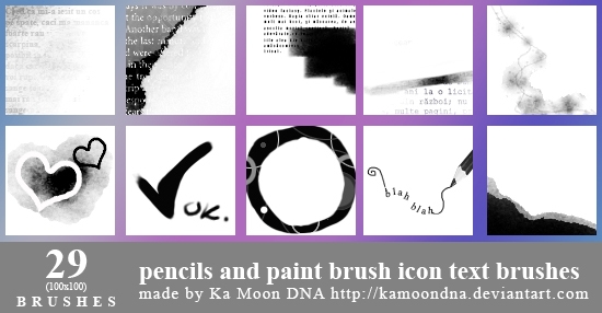 29 pencils and paint brush icon text by KaMoonDNA on DeviantArt