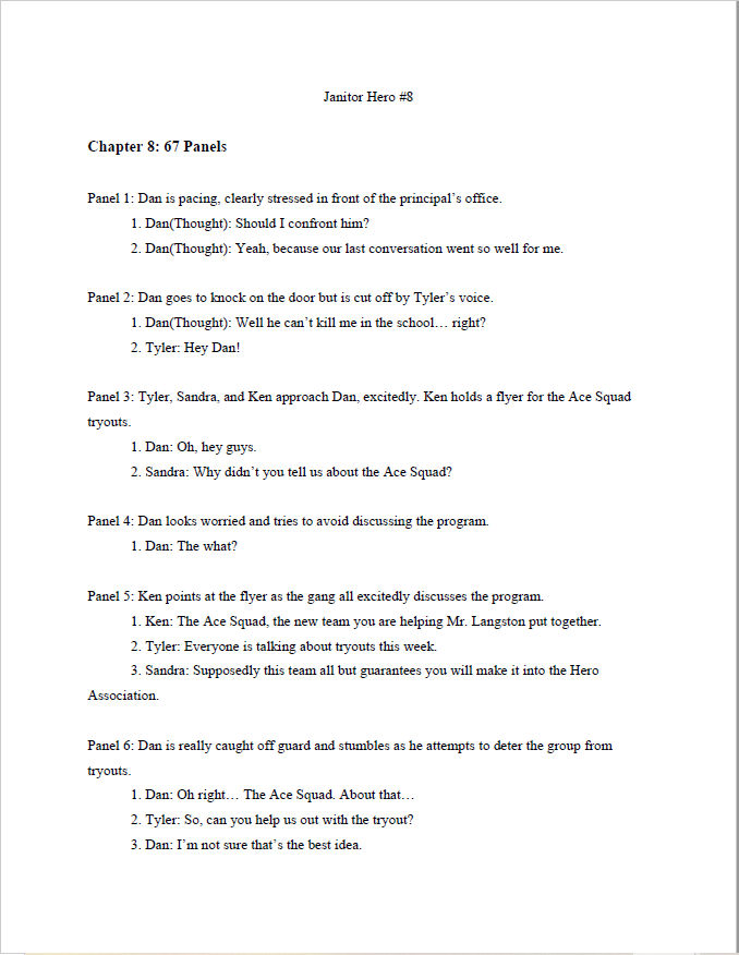 Janitor Hero Chapter 8 Script by JJaz1 on DeviantArt
