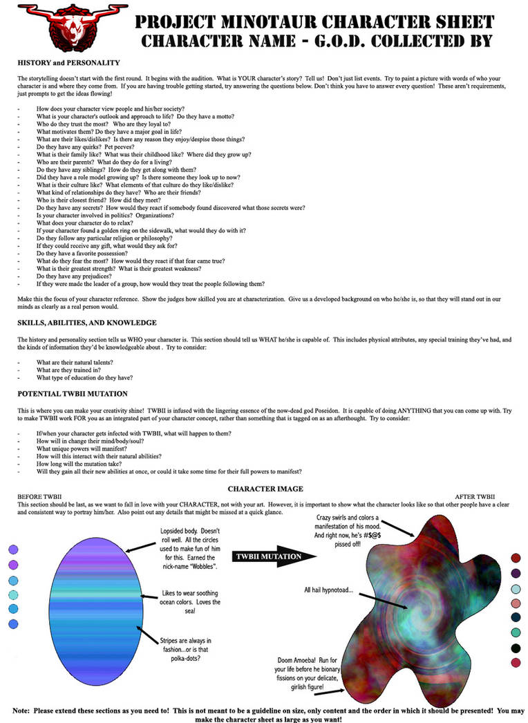 Audition Character Sheet Guide by ProjectMinotaurOCT on DeviantArt